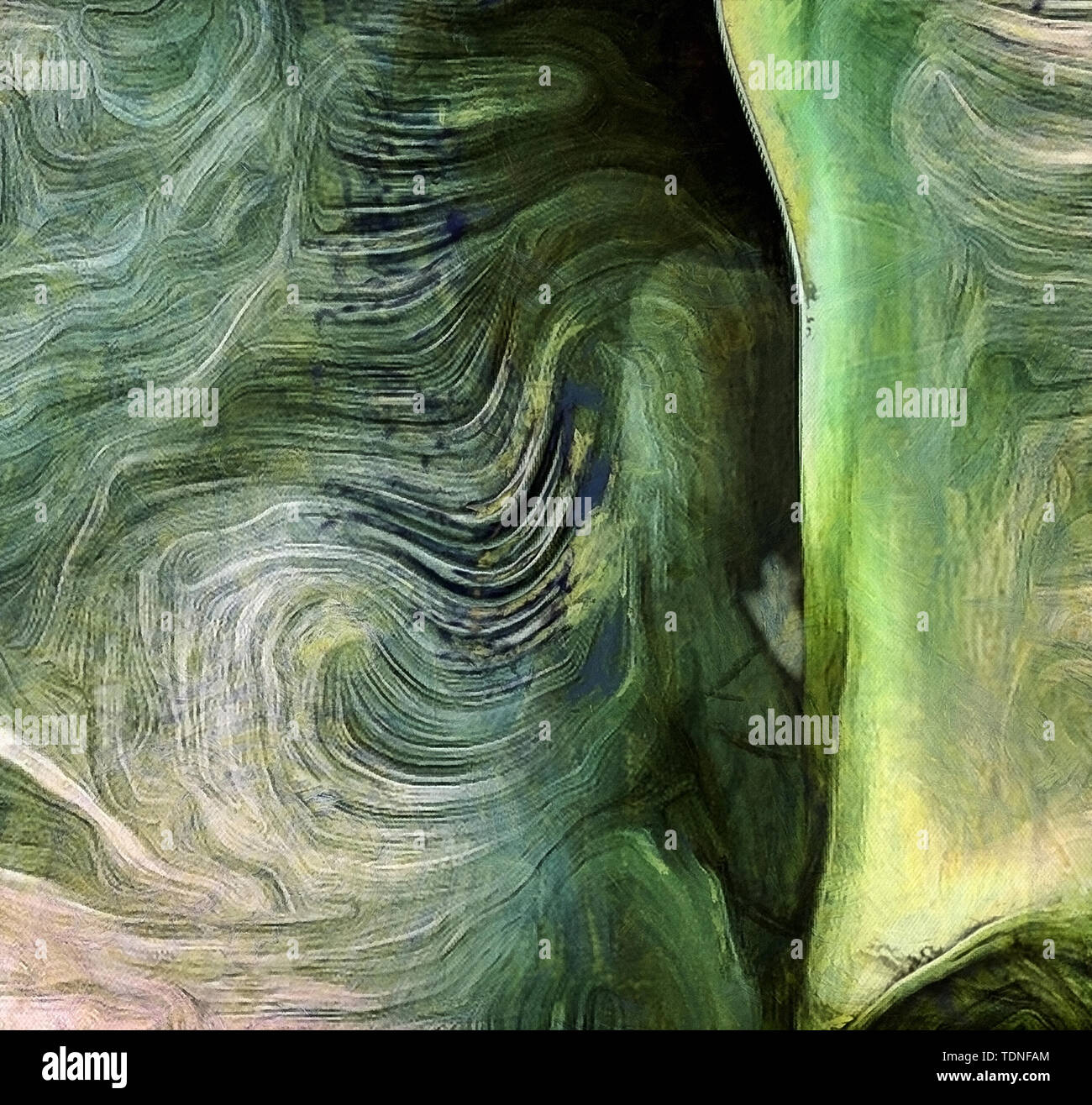 Fluid lines of green colors movement. 3D rendering Stock Photo - Alamy