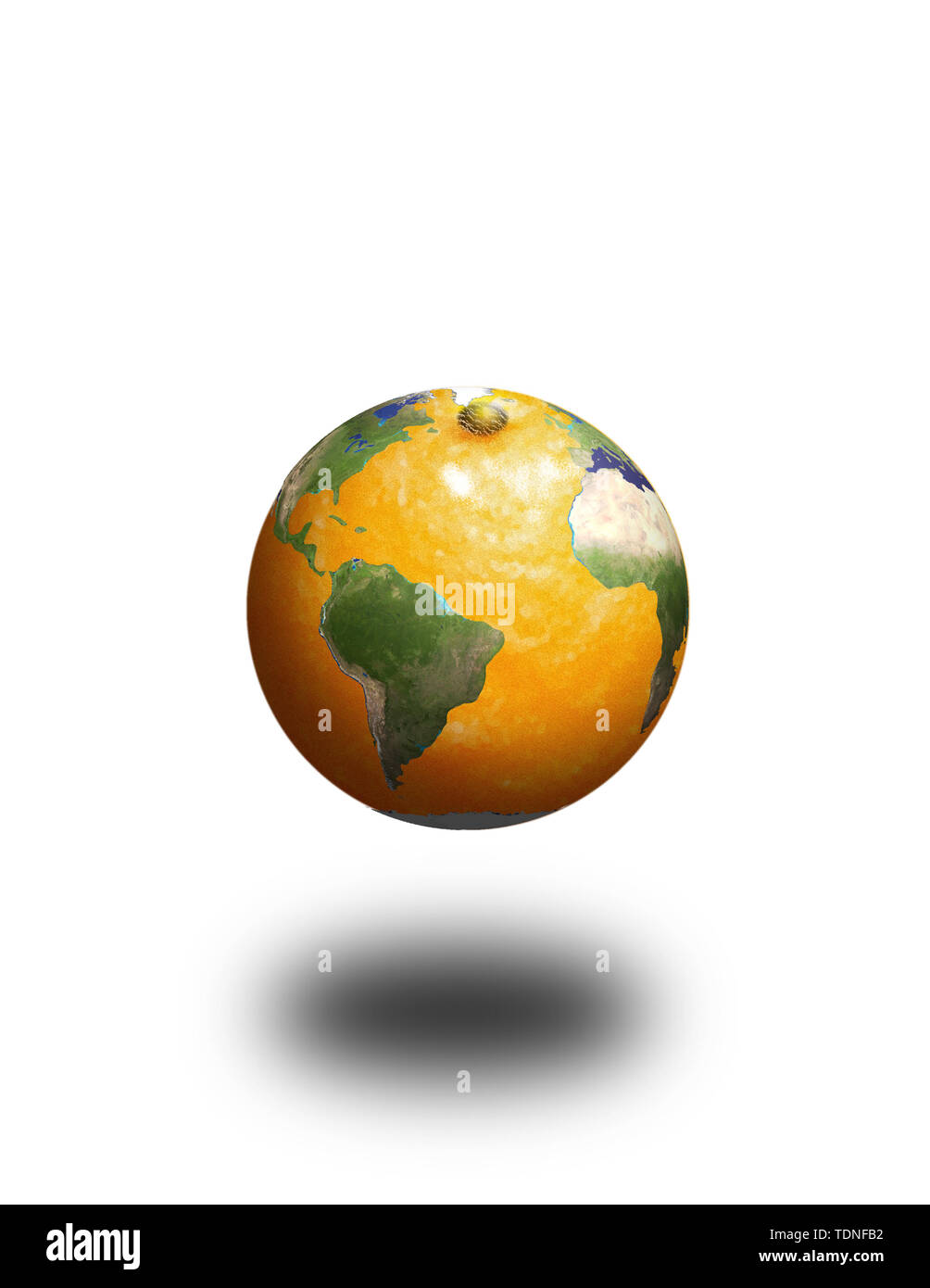 Modern art. Orange Earth. 3D rendering Stock Photo - Alamy