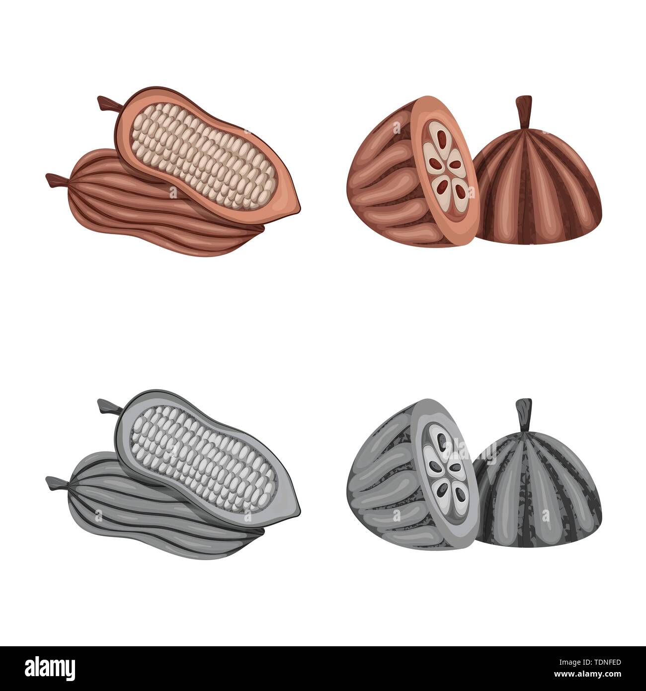 Isolated object of food and yummy logo. Set of food and brown stock ...
