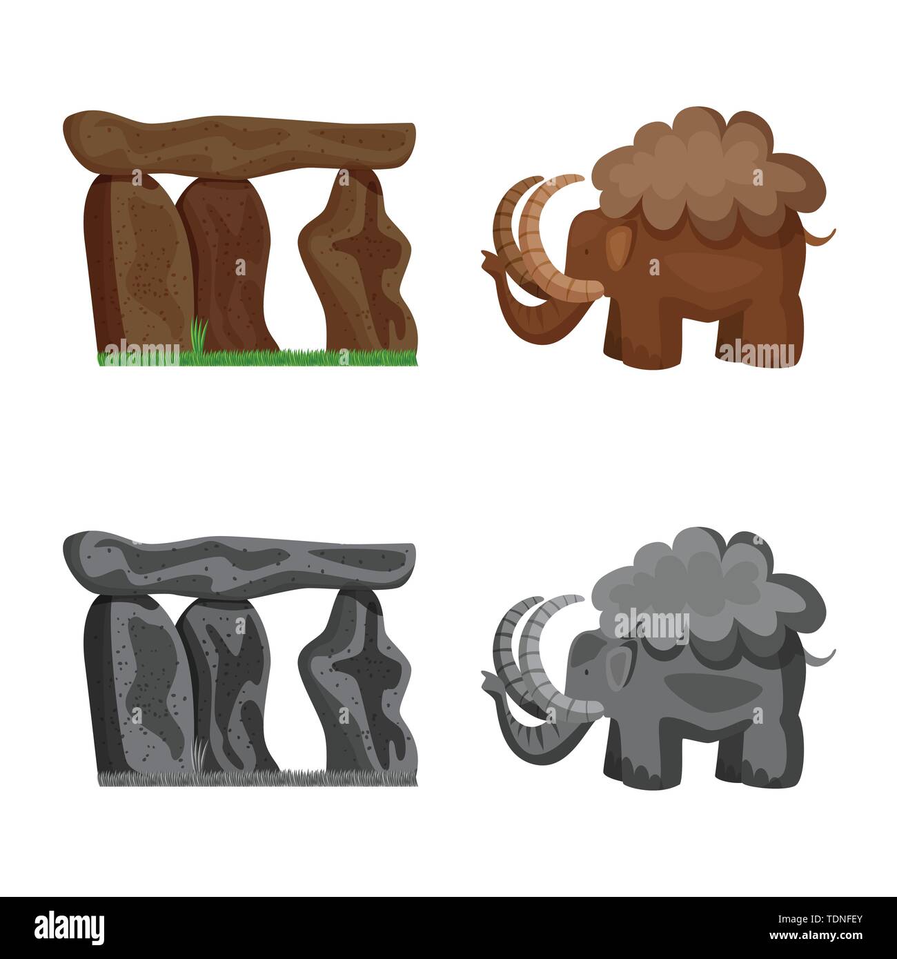 Vector illustration of evolution and prehistory logo. Collection of ...