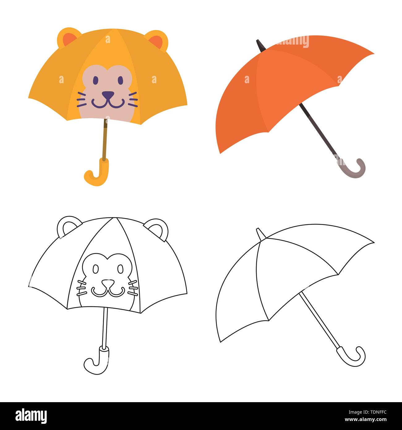 Vector illustration of protection and closed sign. Set of protection ...