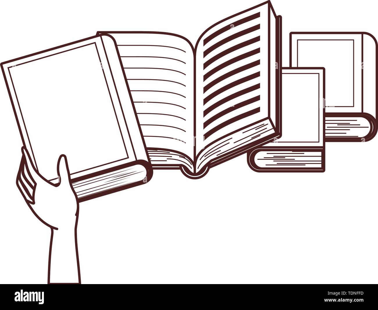Group of books and banner pennant design Stock Vector Image & Art - Alamy
