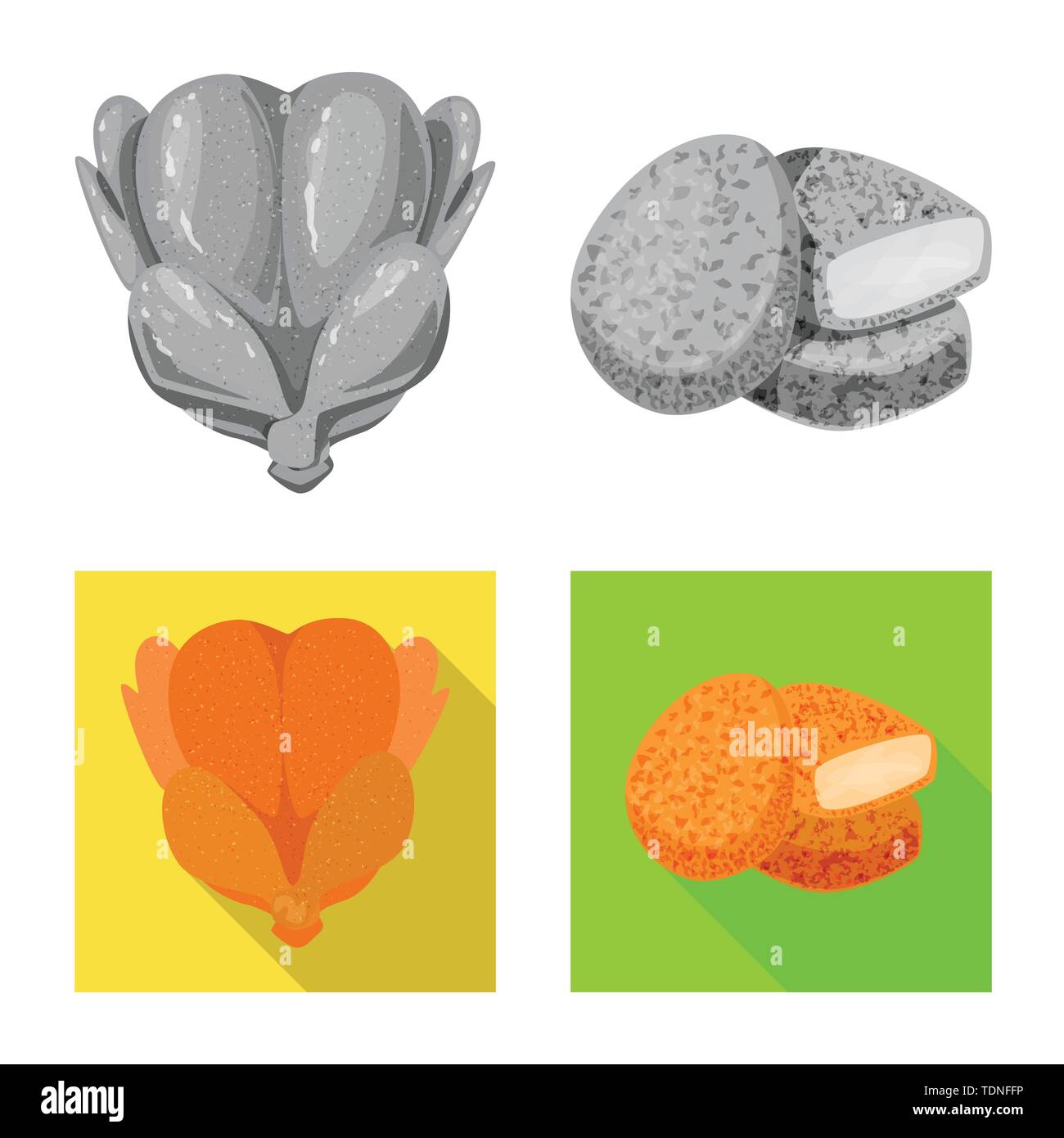 Vector design of product and poultry icon. Set of product and ...