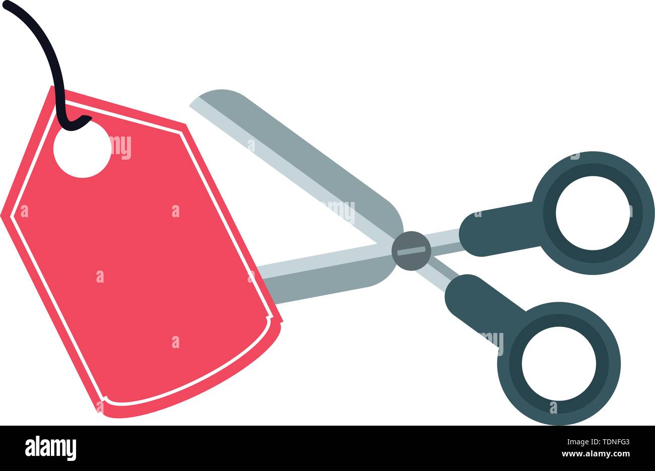 Scissor cutting shopping label isolated Stock Vector Image & Art - Alamy