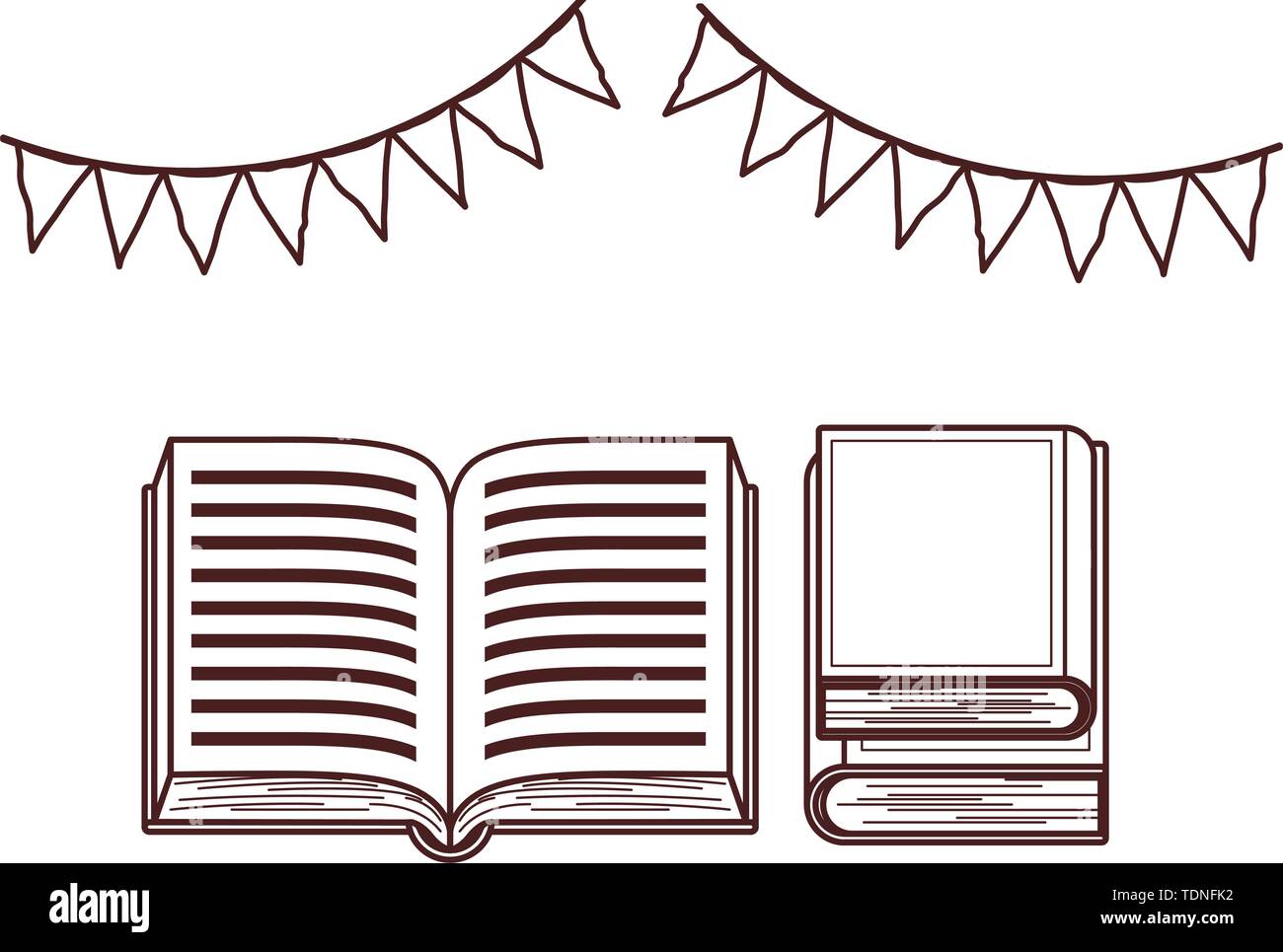Group of books and banner pennant design Stock Vector Image & Art - Alamy