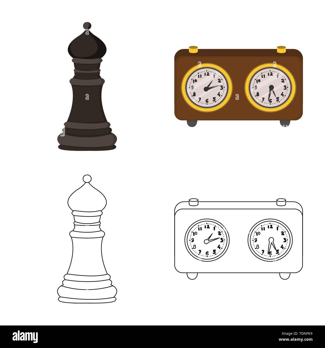 Vector illustration of checkmate and thin icon. Collection of checkmate ...