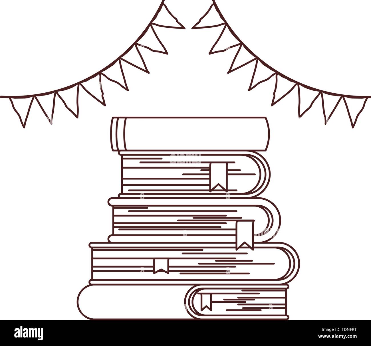Group of books and banner pennant design Stock Vector Image & Art - Alamy