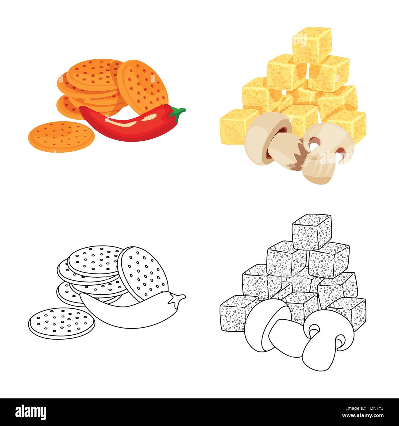 Vector design of taste and seasonin symbol. Set of taste and organic ...