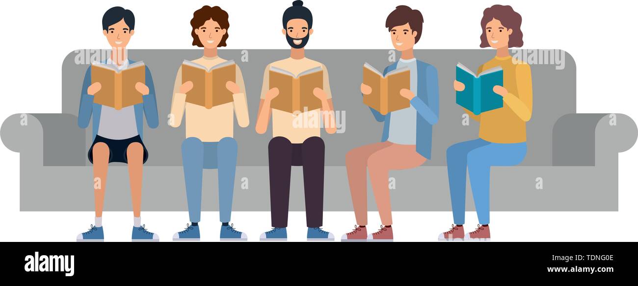 Young people sitting resting Stock Vector Images - Alamy