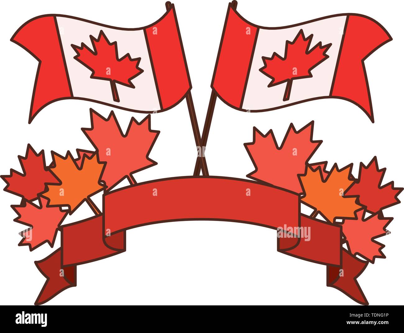 Maple leaf flag and canada symbol design Stock Vector Image & Art - Alamy