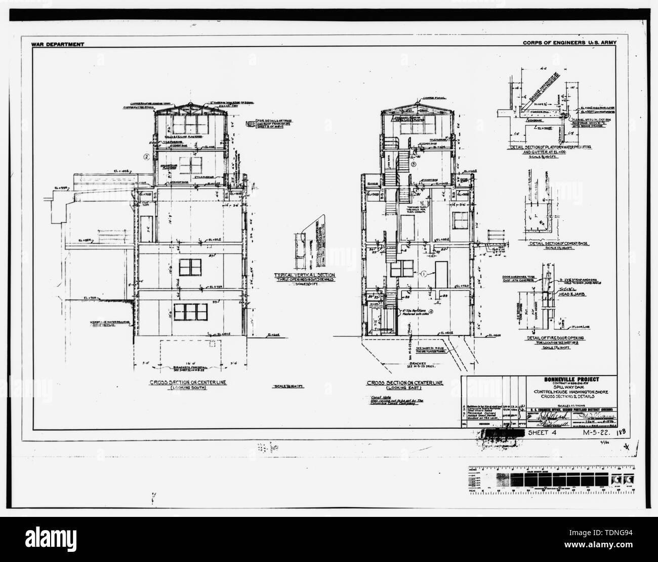Photocopy of original construction drawing, 15 June 1936. (Original ...