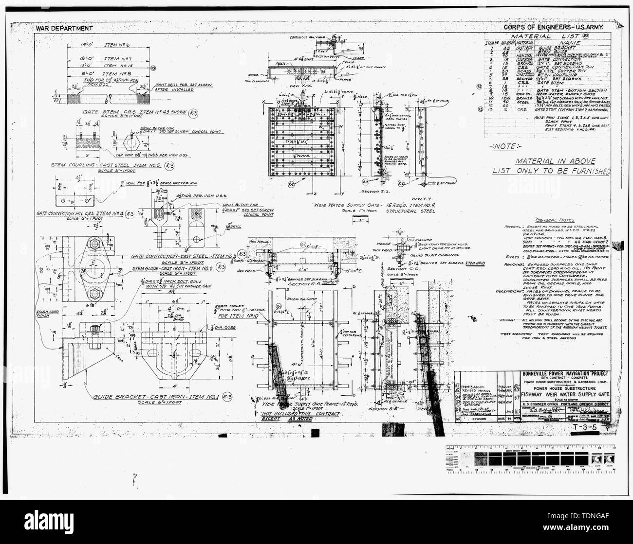 Photocopy of original construction drawing, dated 14 January 1935 ...