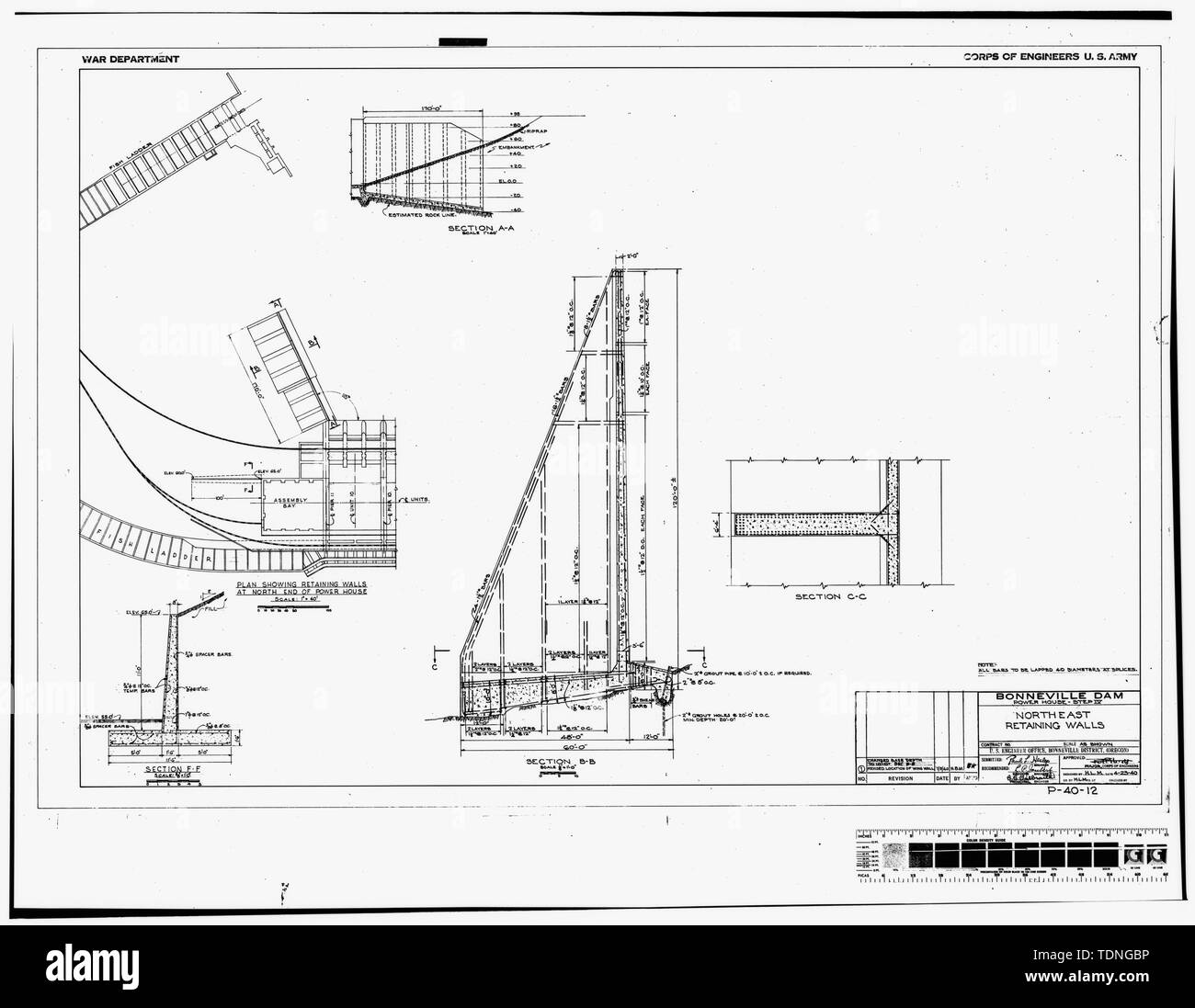 Photocopy of original construction drawing, dated 23 April 1940 ...