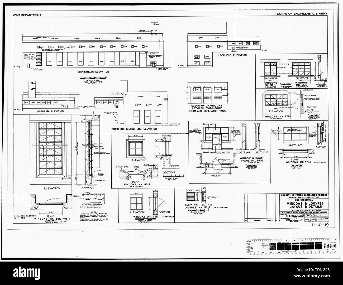 Photocopy of original construction drawing, dated 26 August 1935 ...