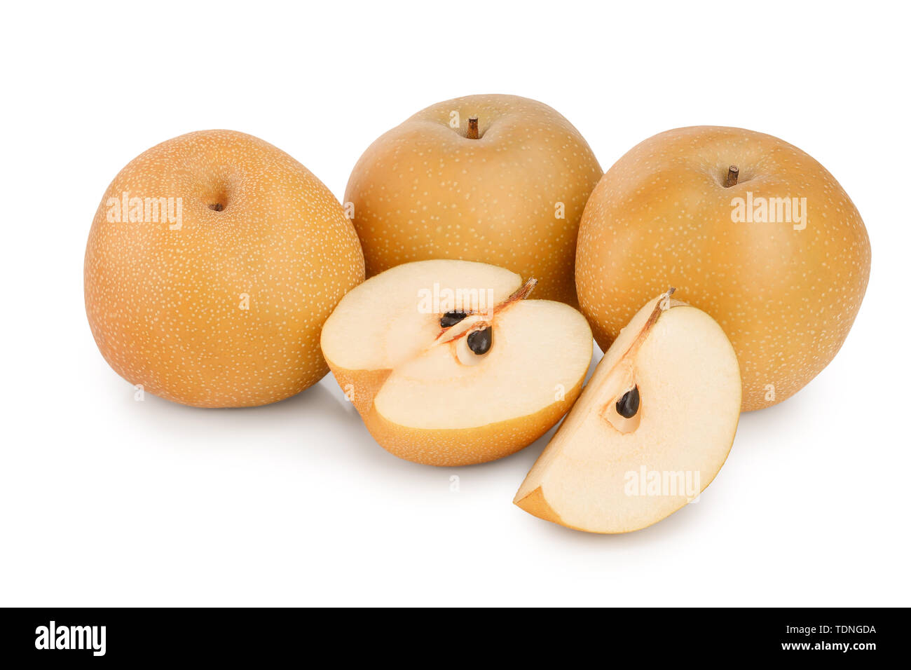 Fresh asian pear isolated on white background Stock Photo - Alamy