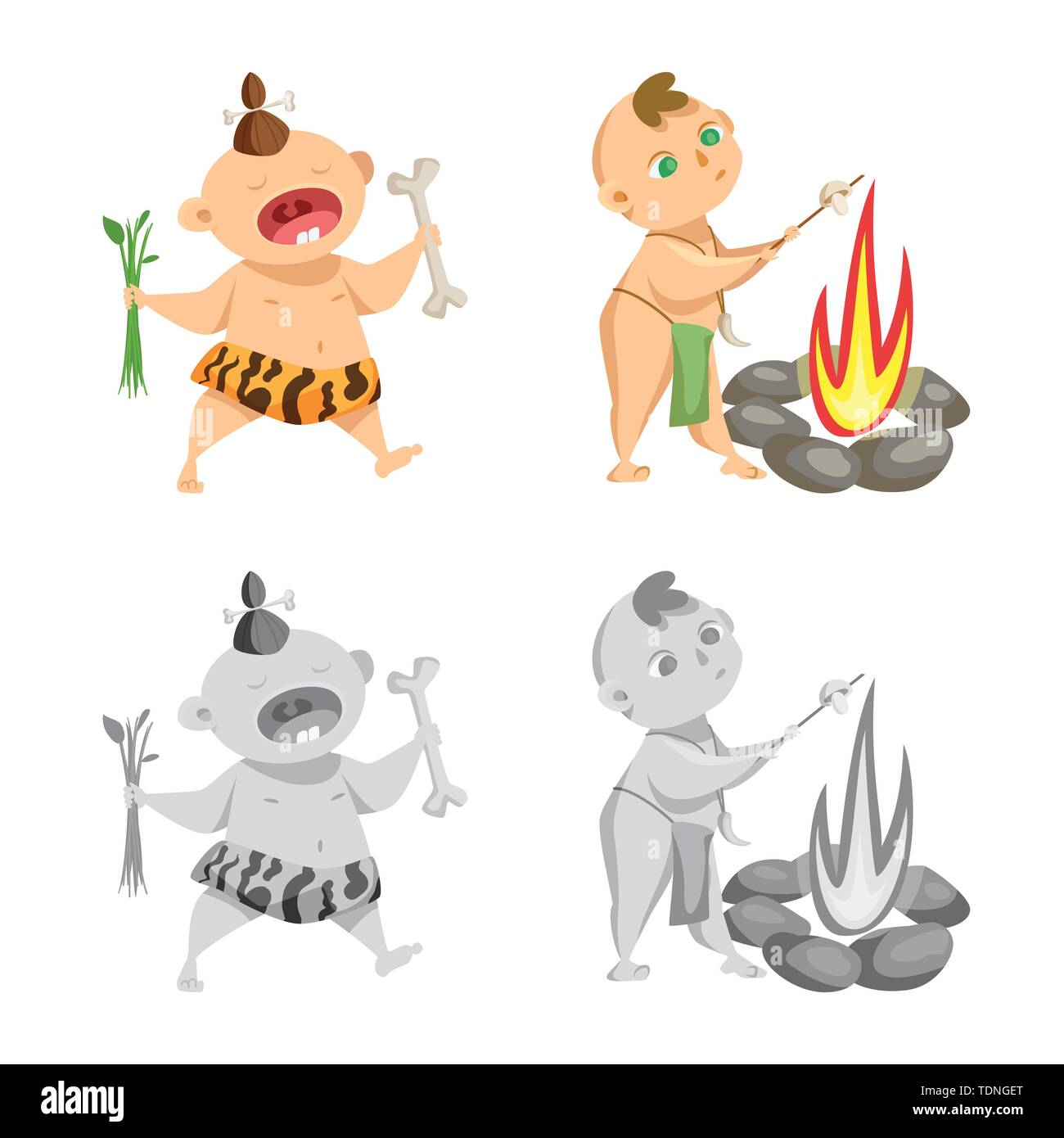 Vector illustration of evolution and prehistory sign. Set of evolution ...