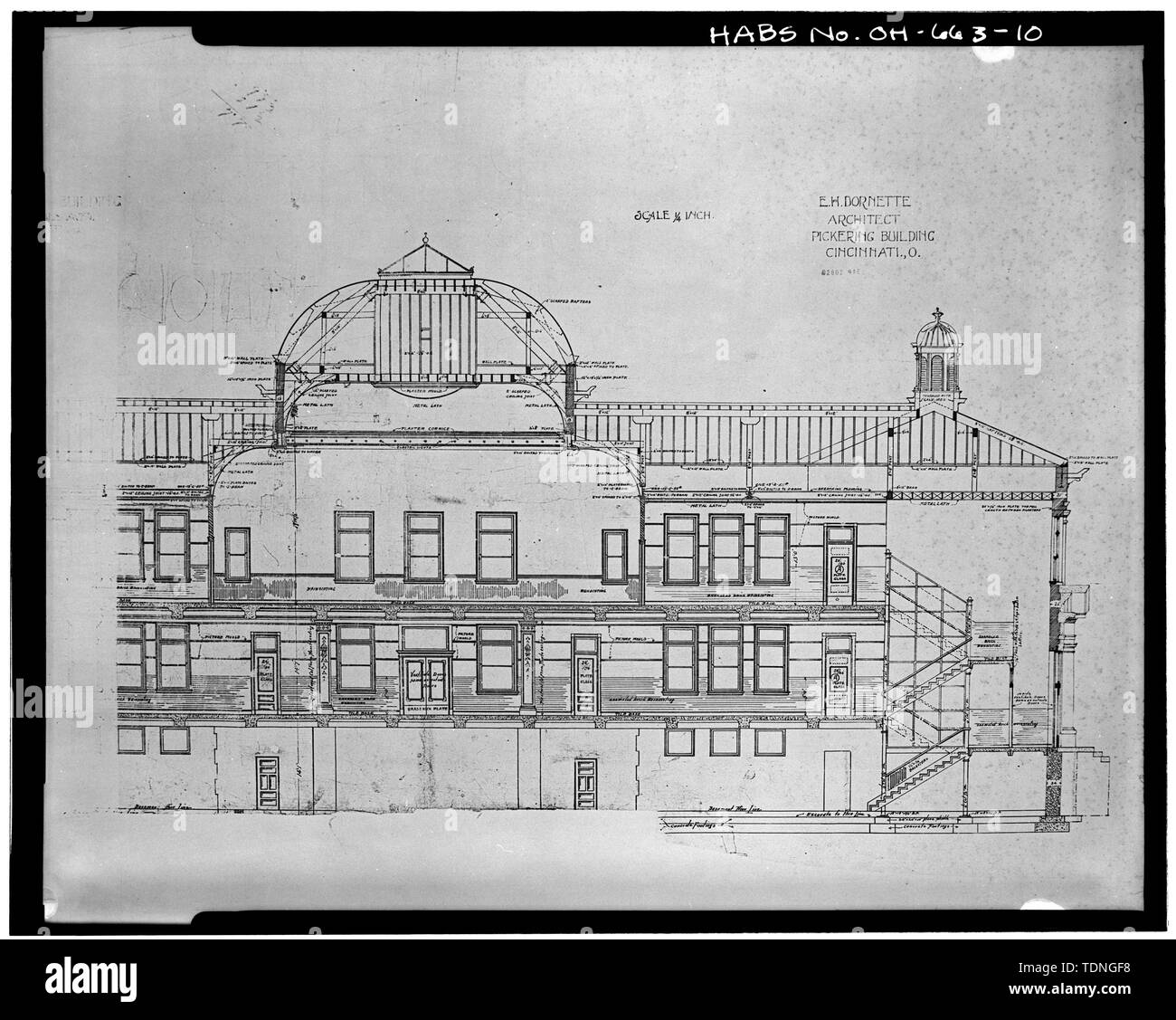 Photocopy of original drawing by E. H. Dornette, Architect CROSS ...