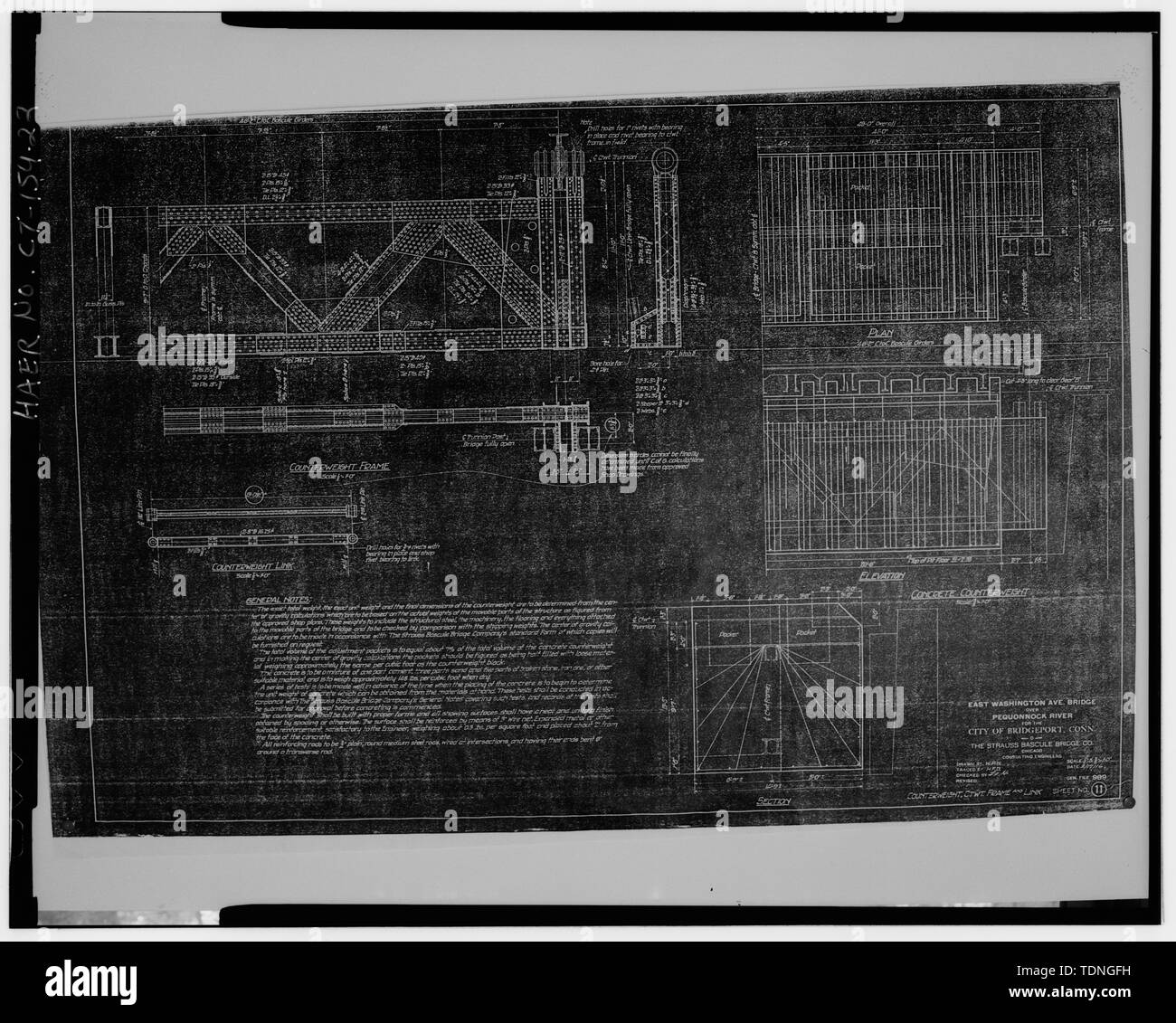 Photocopy of original drawing by Strauss Bascule Bridge Company, 1916 ...
