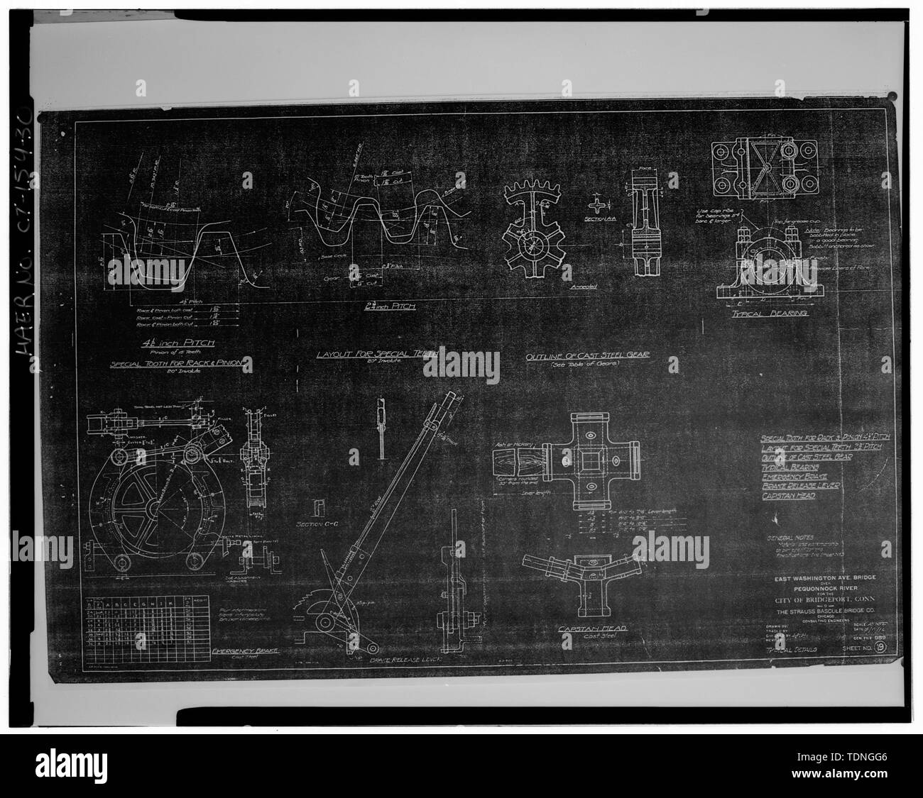 Photocopy of original drawing by Strauss Bascule Bridge Company, 1916 ...