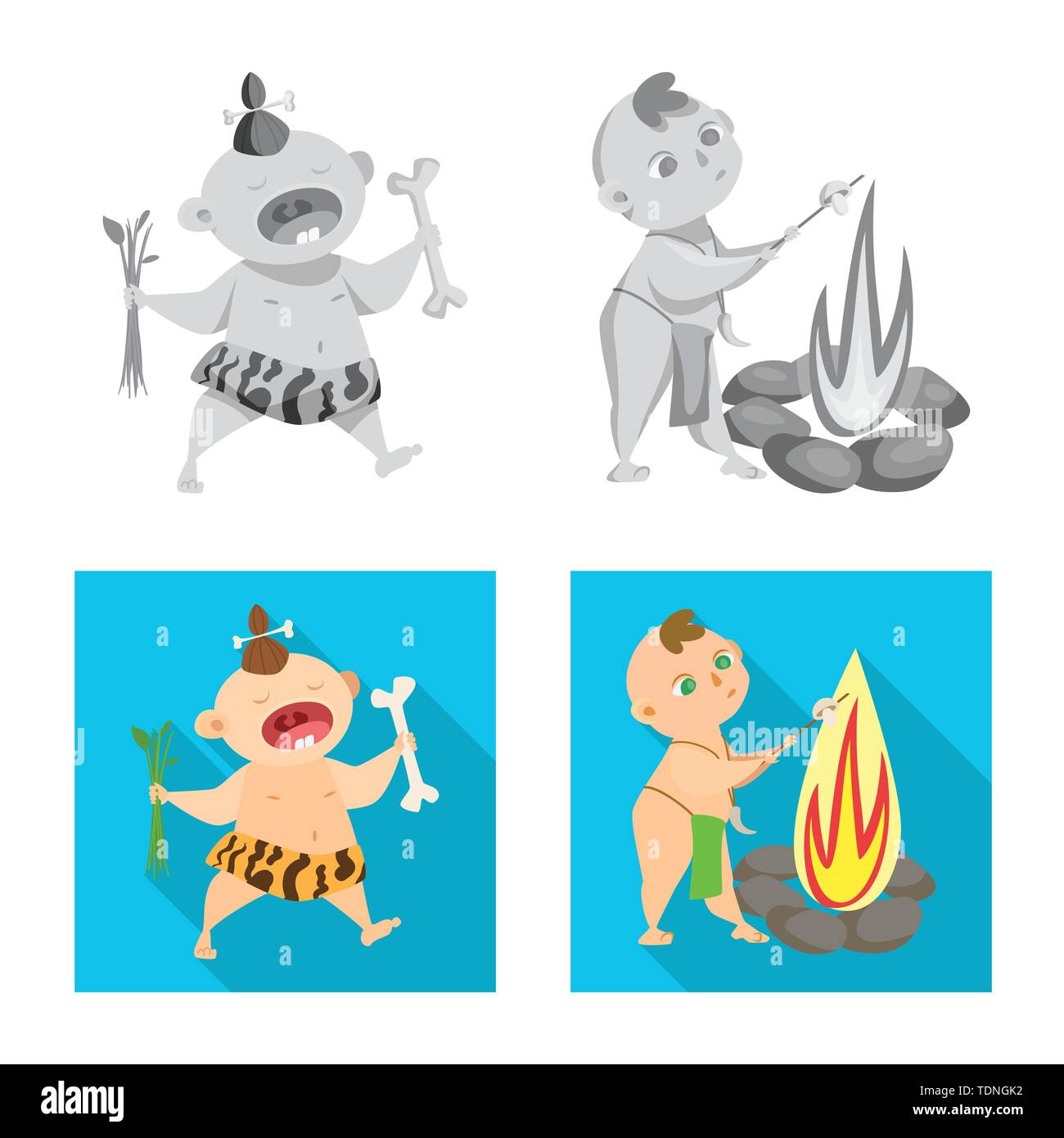 Vector illustration of evolution and prehistory symbol. Collection of ...