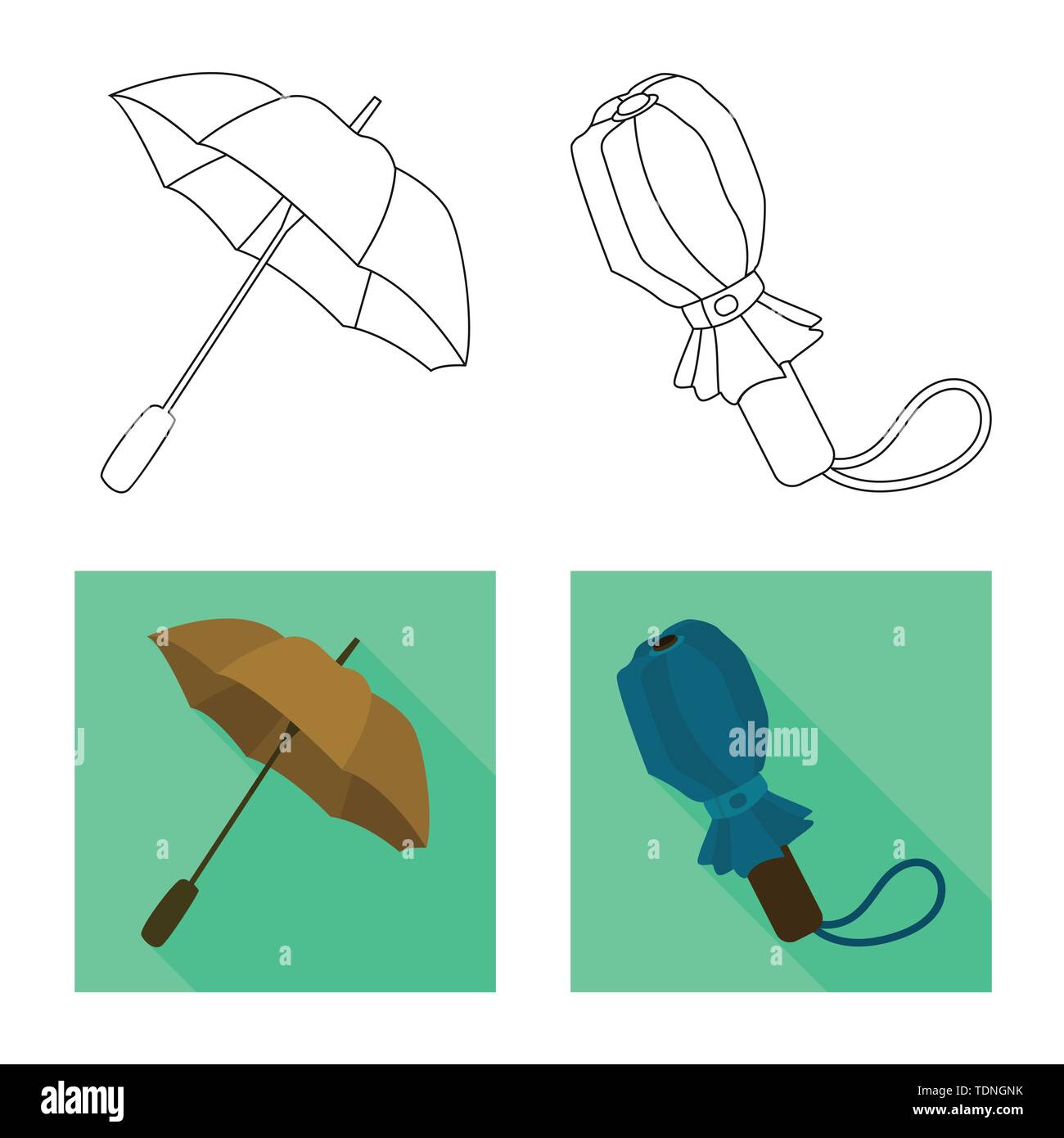 Isolated Object Of Protection And Closed Sign Set Of Protection And Rainy Stock Vector