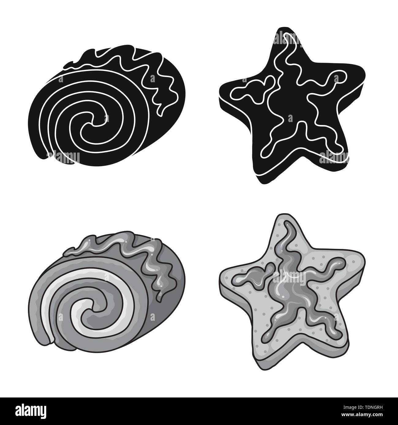 Isolated object of confectionery and culinary sign. Collection of ...