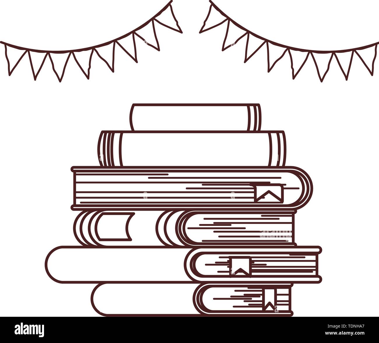 Group of books and banner pennant design Stock Vector Image & Art - Alamy