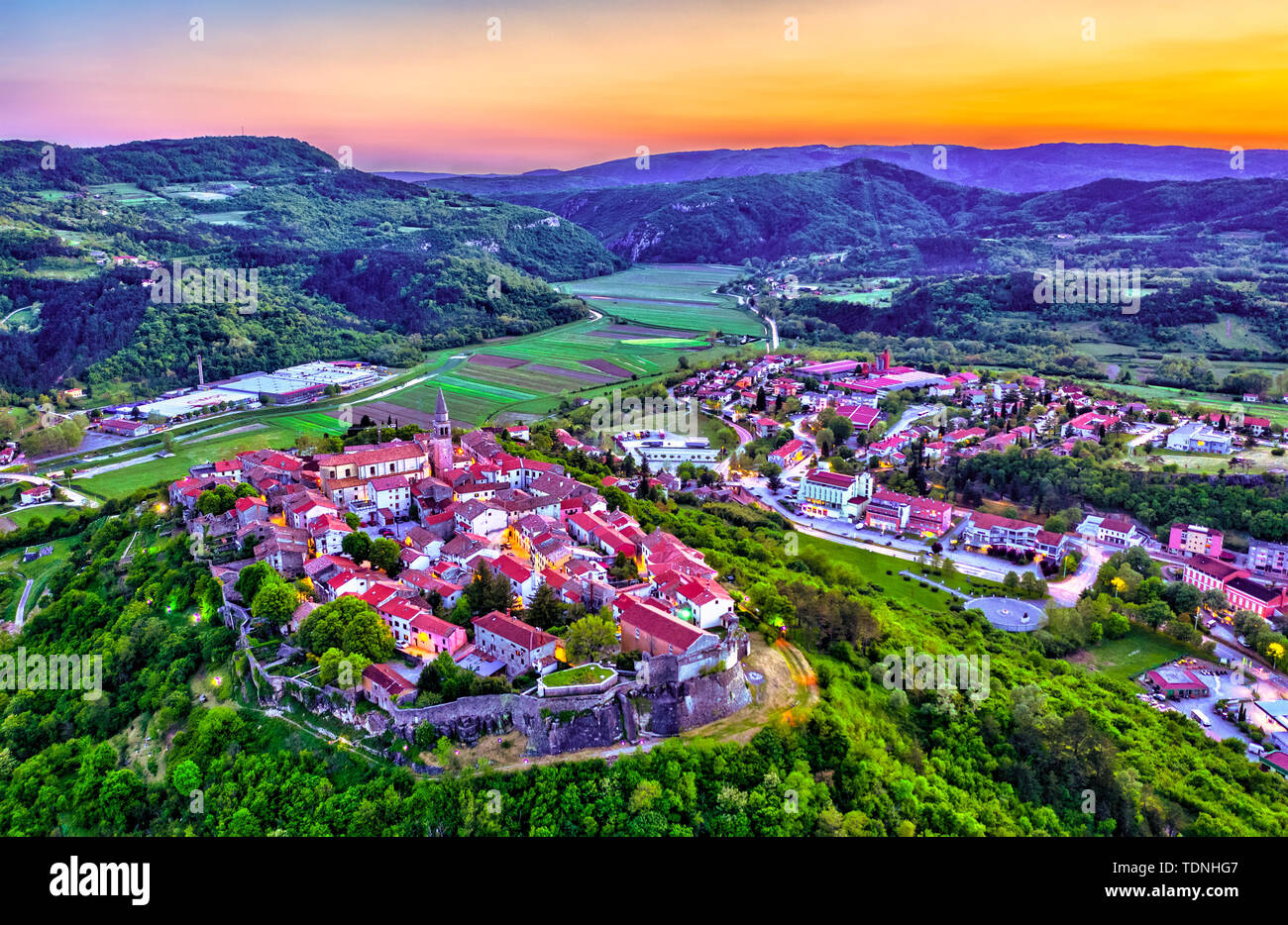 Aerial view of Buzet town in Istria, Croatia Stock Photo - Alamy
