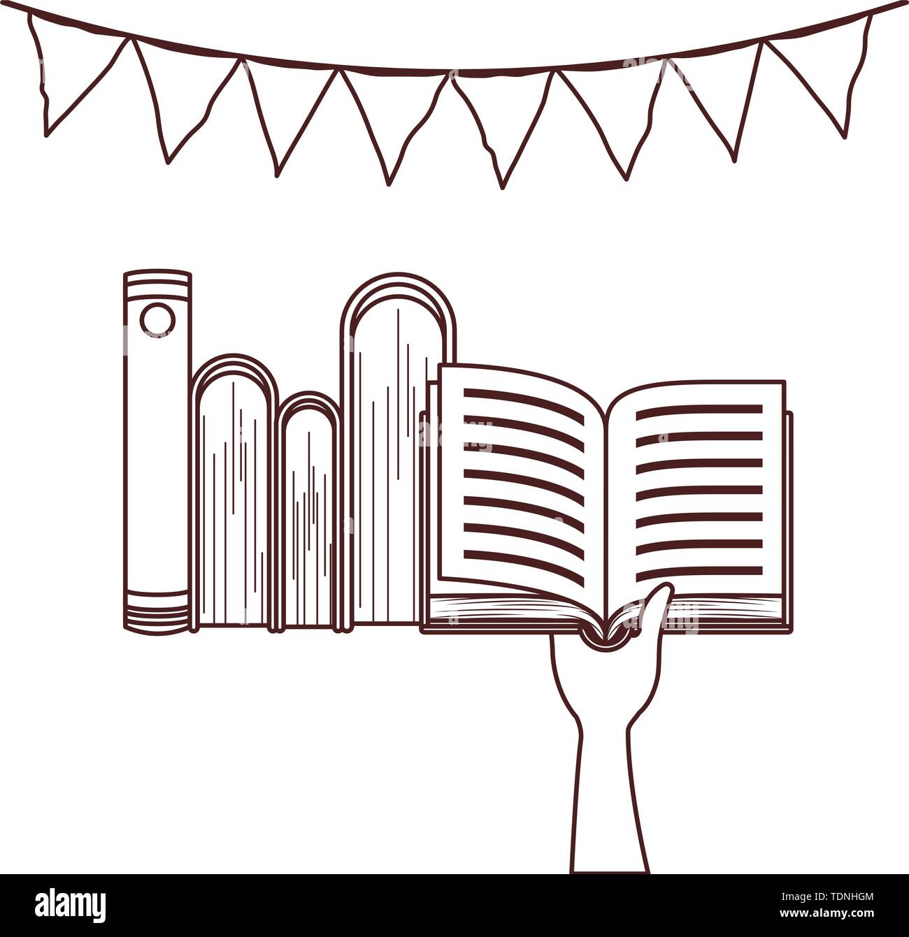 Group of books and banner pennant design Stock Vector Image & Art - Alamy