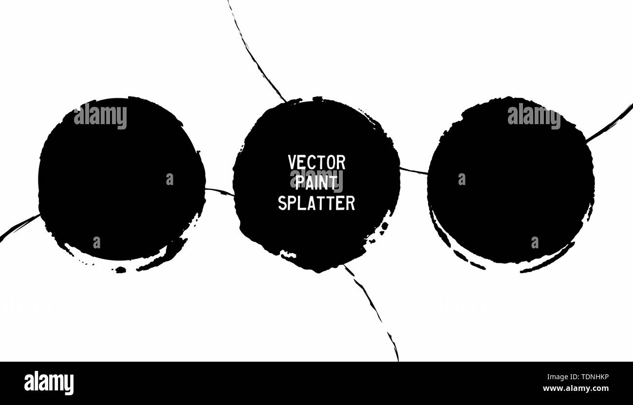 Set of grunge ink circle on white background, for frames and design ...