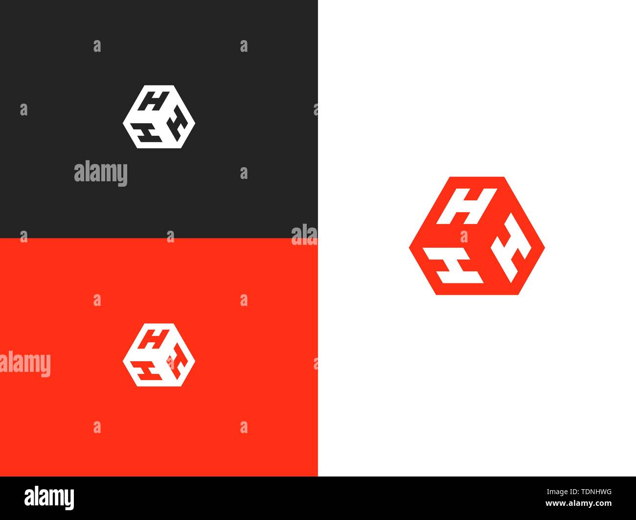Vector letter H logo. The cube with the letter HHH brand logo. Modern ...