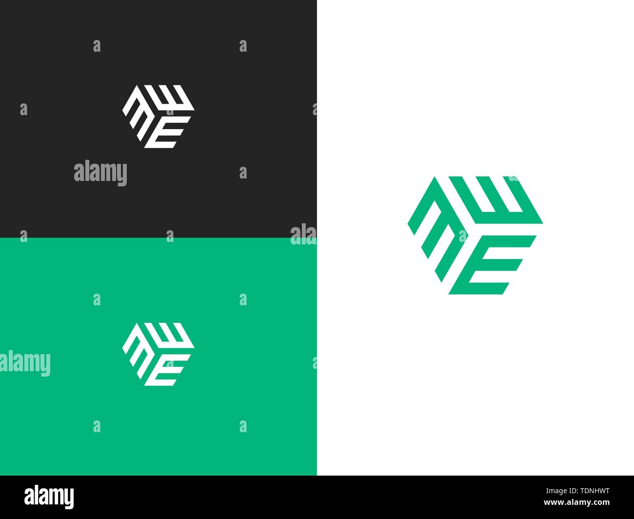 Letter E logo icon design template elements. Simple creative geometric ...