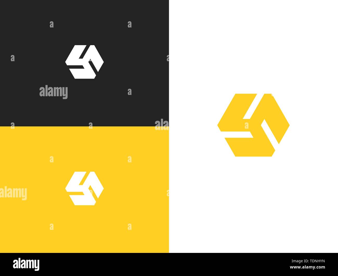 Hexagon shaped logo design element. Abstract hexagonal vector symbol ...