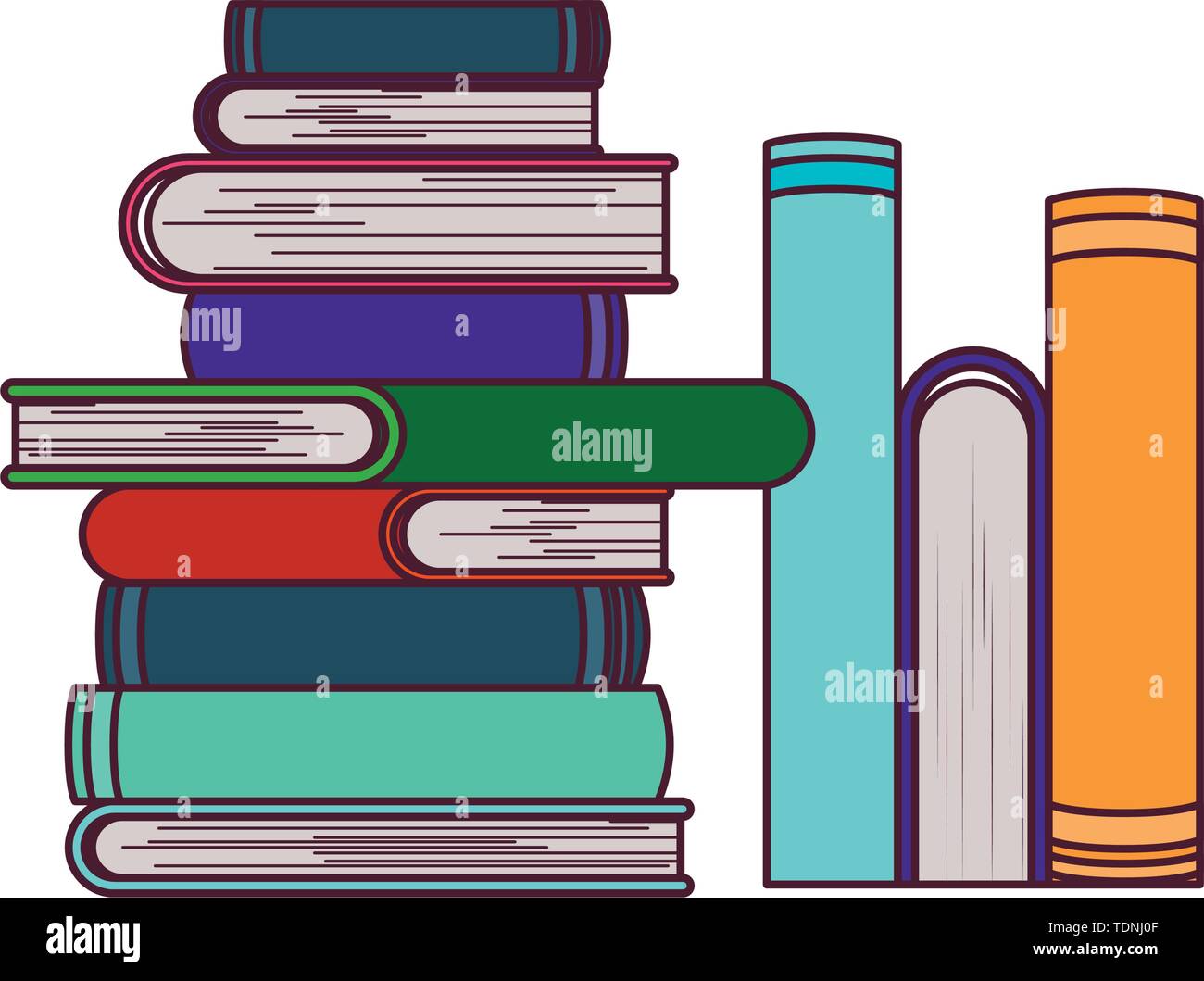 Group of books and hand design Stock Vector Image & Art - Alamy