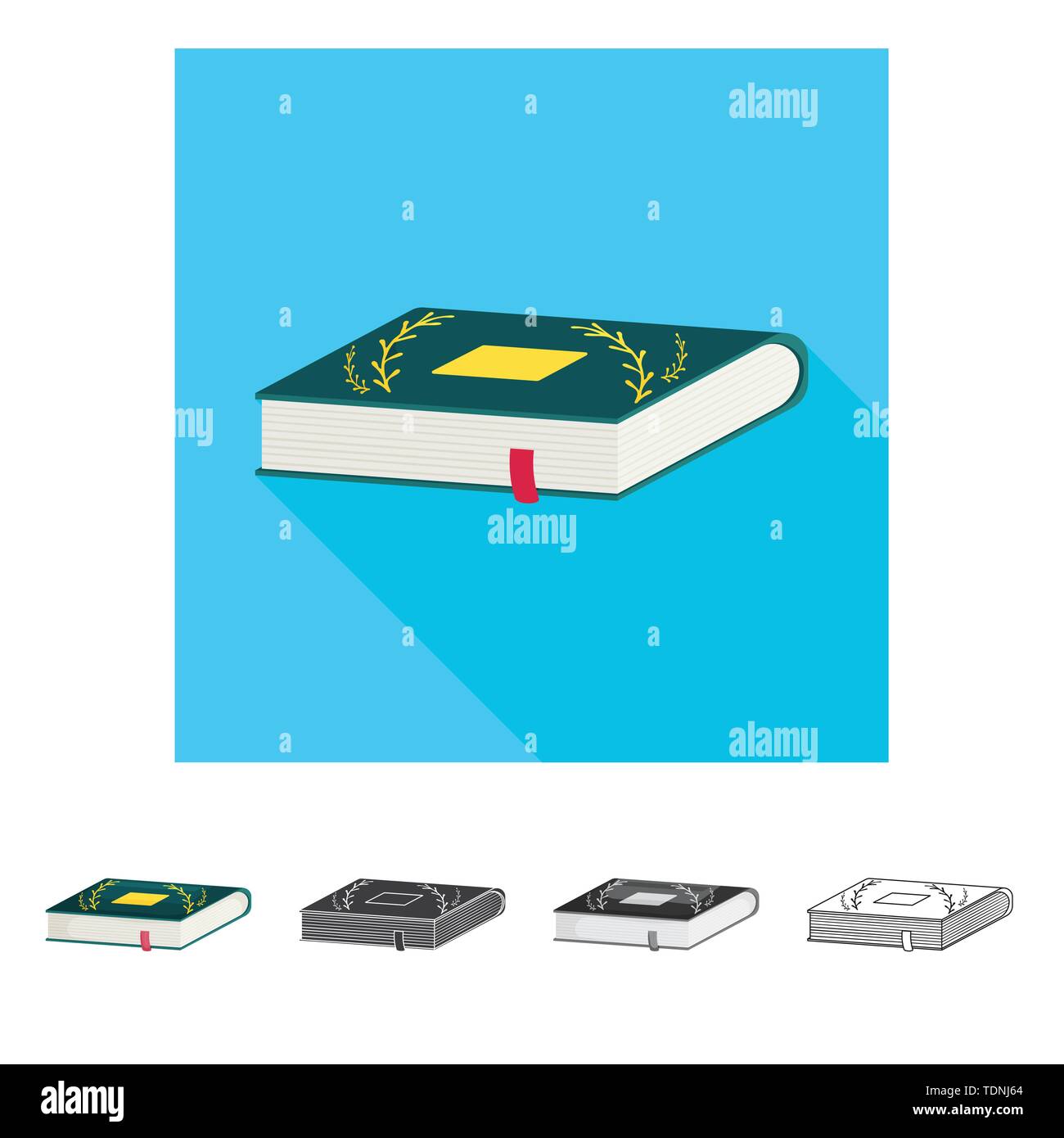 Vector illustration of book and dictionary symbol. Set of book and ...