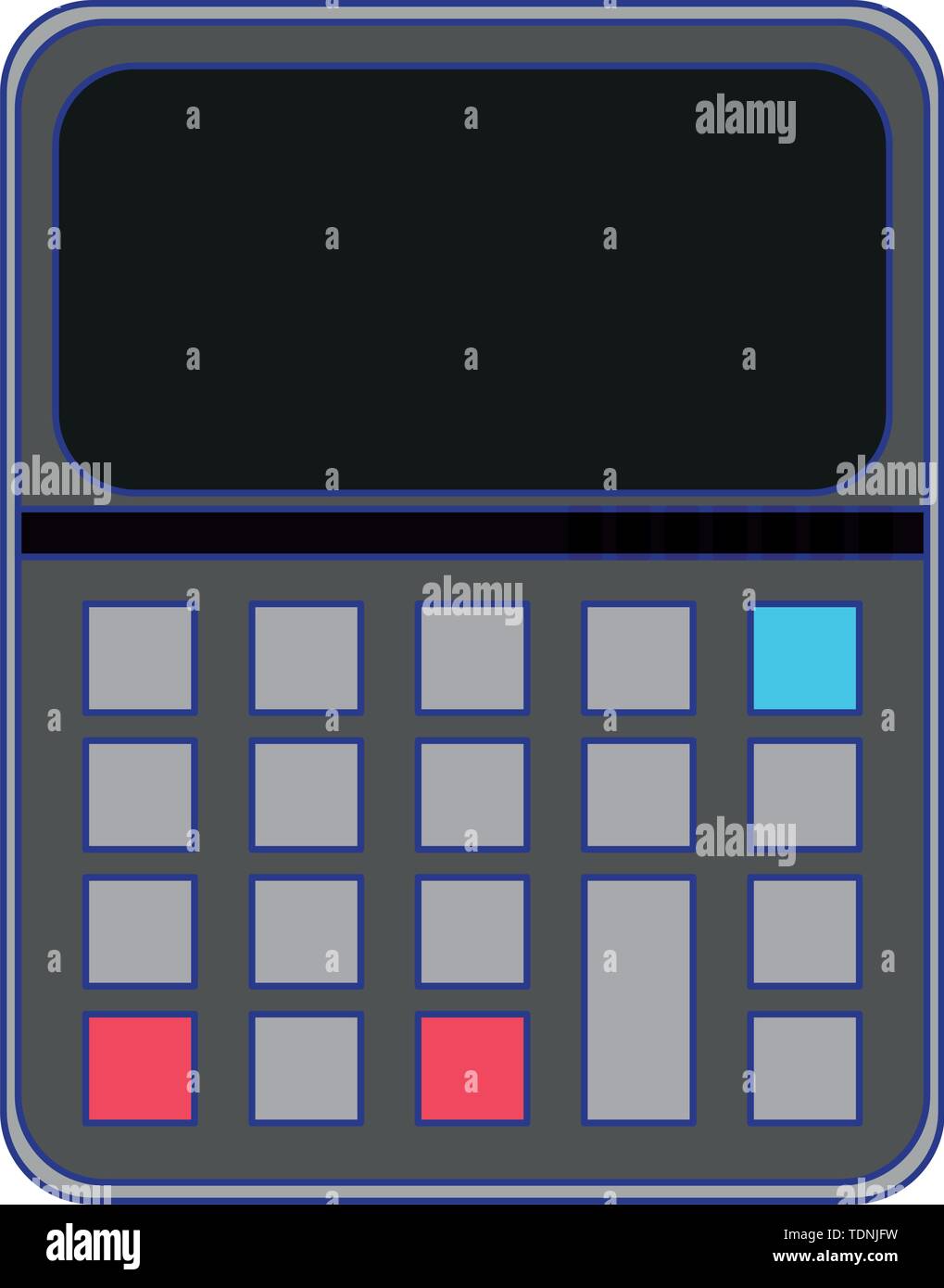 Calculator math device isolated symbol blue lines Stock Vector Image ...