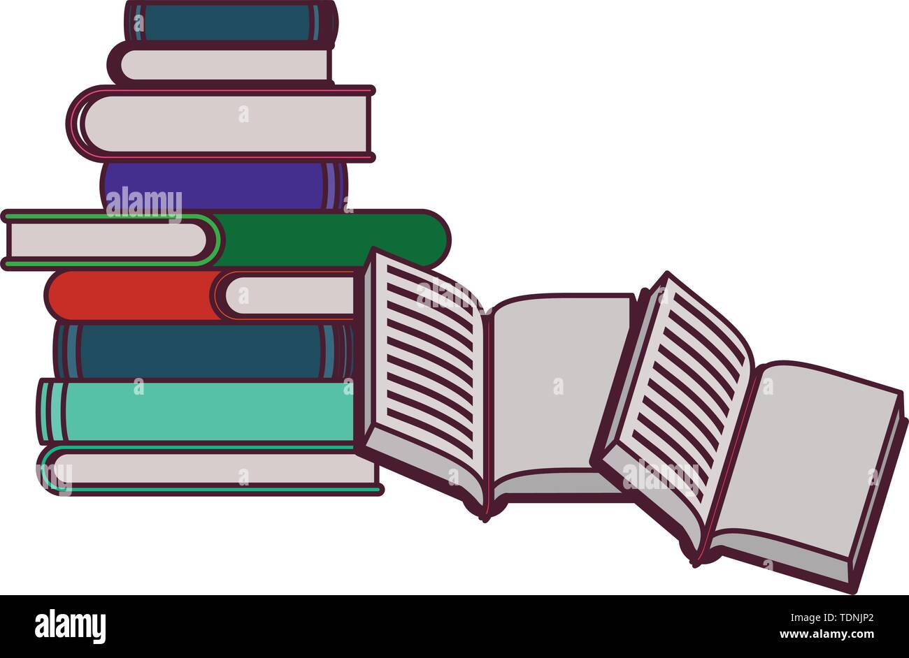 Group of books and hand design Stock Vector Image & Art - Alamy