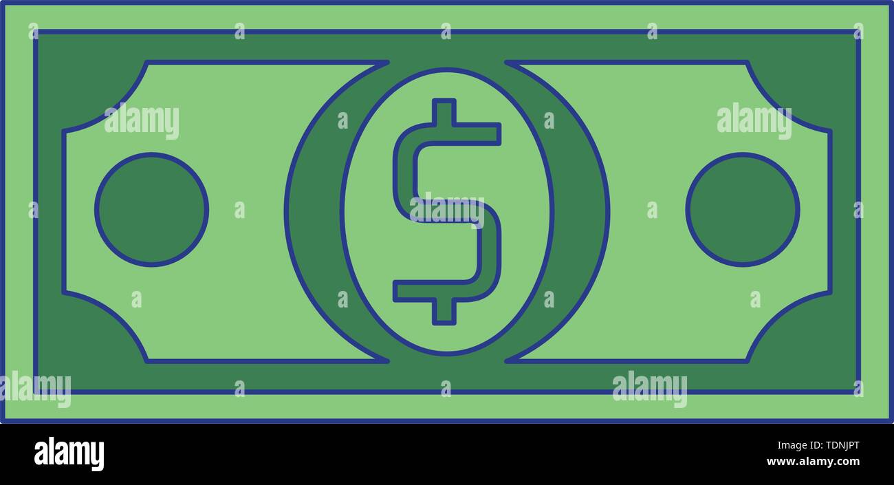 Money bill cash symbol isolated blue lines Stock Vector Image & Art - Alamy