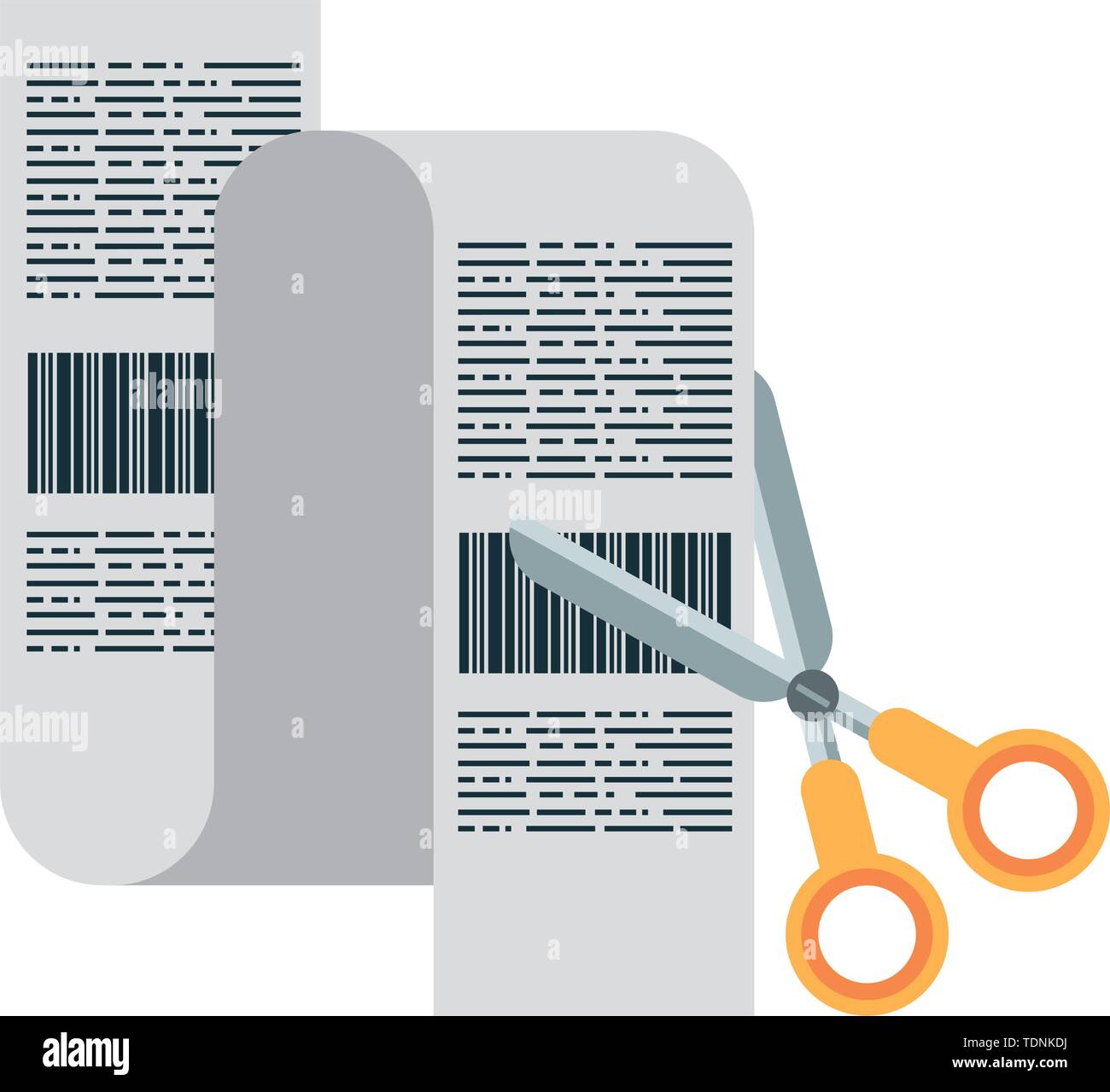 Scissors cutting shopping bill symbols Stock Vector Image & Art - Alamy