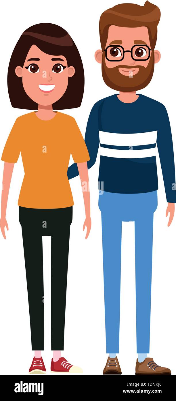 couple avatar cartoon character portrait Stock Vector Image & Art - Alamy