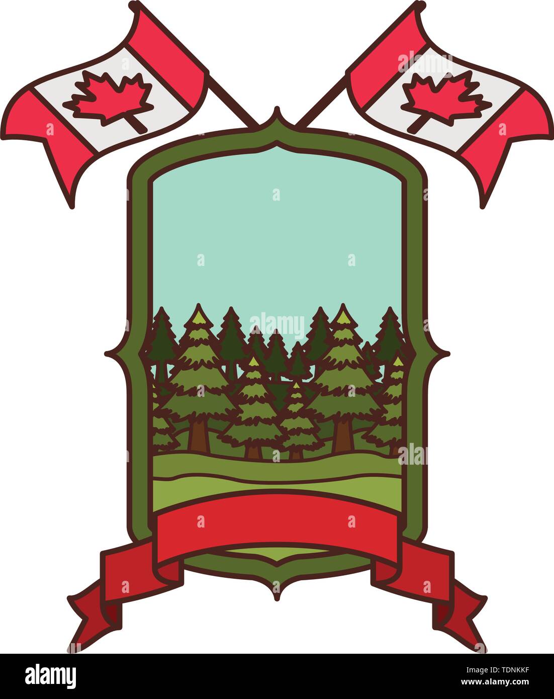 Pine tree label and canada symbol design Stock Vector Image & Art - Alamy
