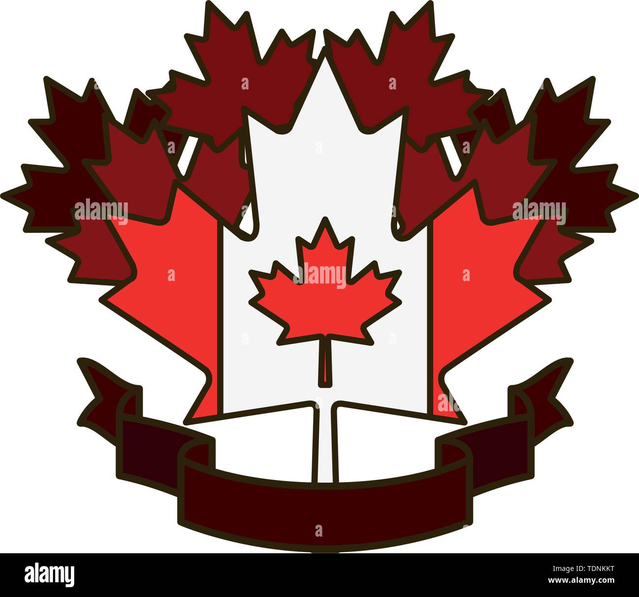 Maple leaf flag and canada symbol design Stock Vector Image & Art - Alamy