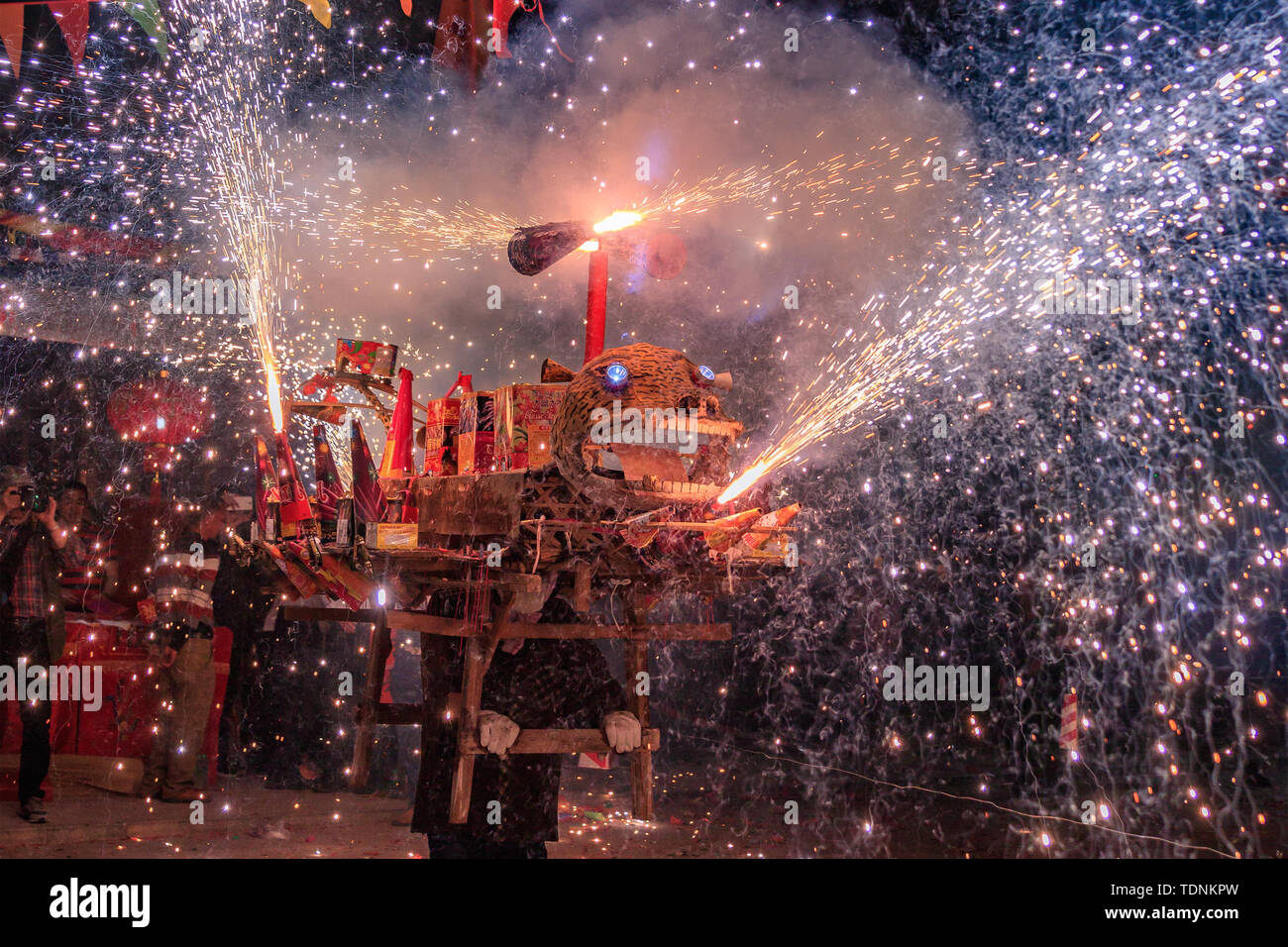Spring Festival folklore fire tiger cannon Stock Photo - Alamy