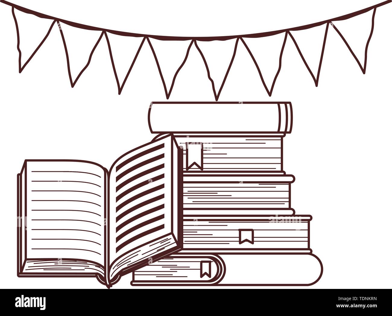 Group of books and banner pennant design Stock Vector Image & Art - Alamy