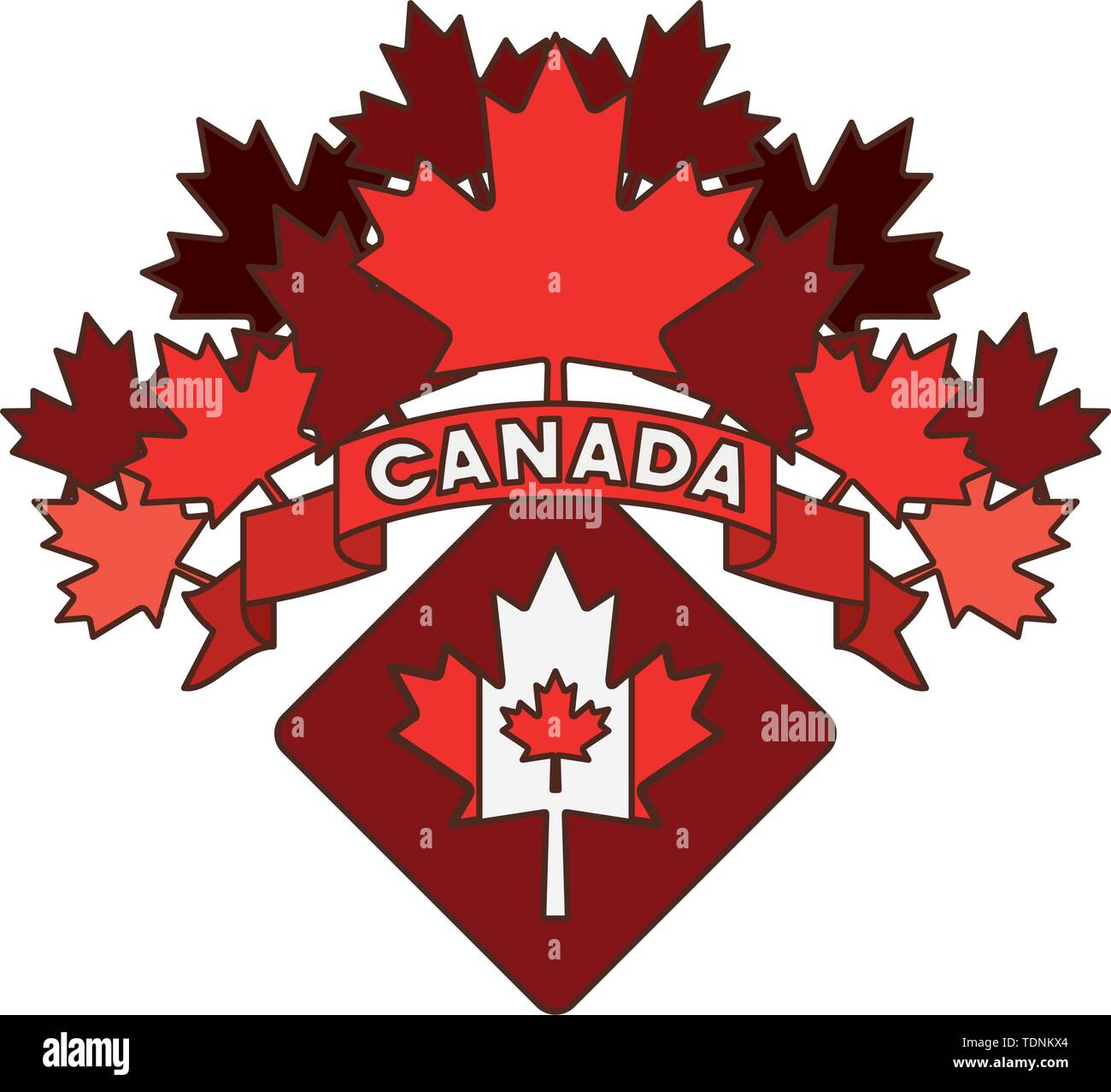 Maple leaf flag and canada symbol design Stock Vector Image & Art - Alamy