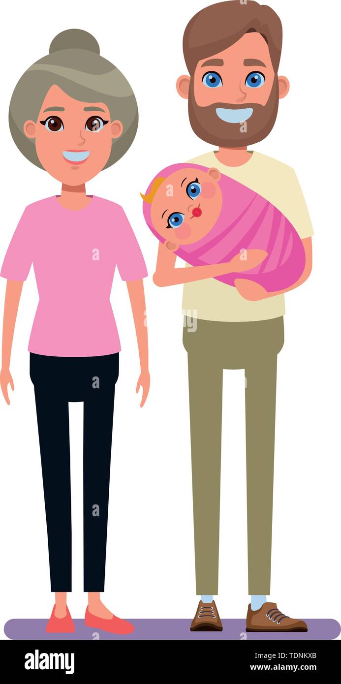 family avatar cartoon character portrait Stock Vector Image & Art - Alamy