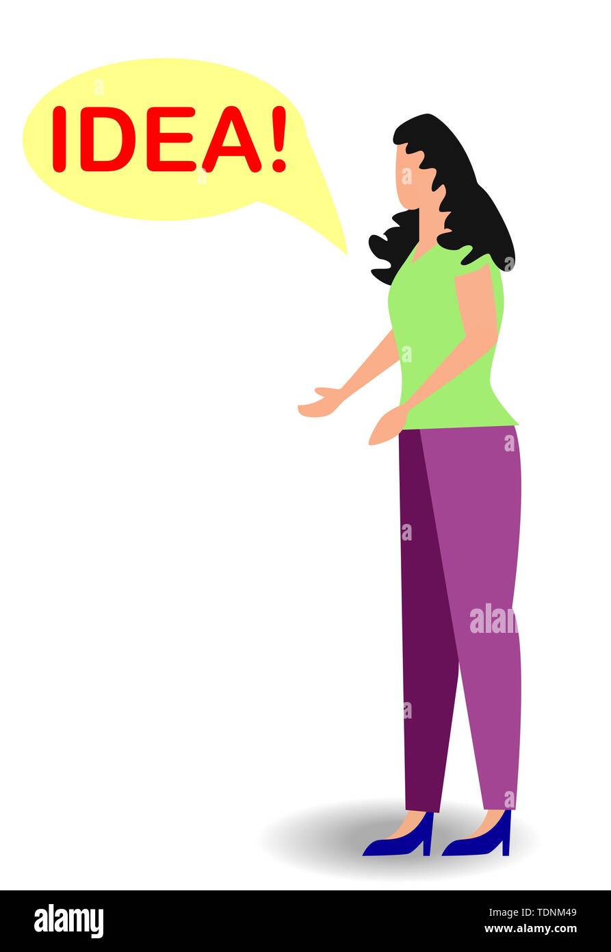 Vector illustration of thinking idea or solution concept with fast ...