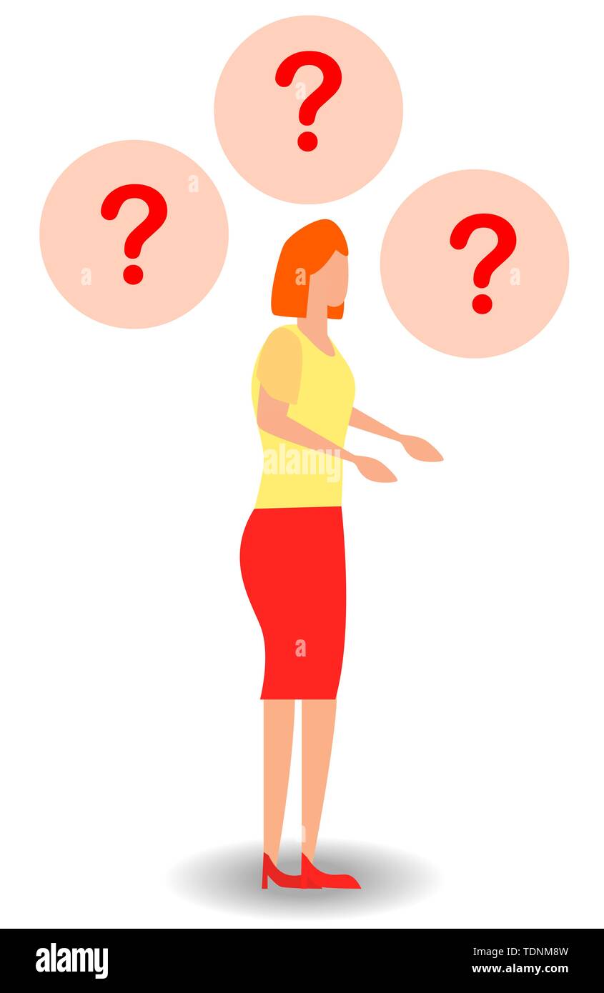 concept illustration of people frequently asked questions, waiting to be answered, around the ...