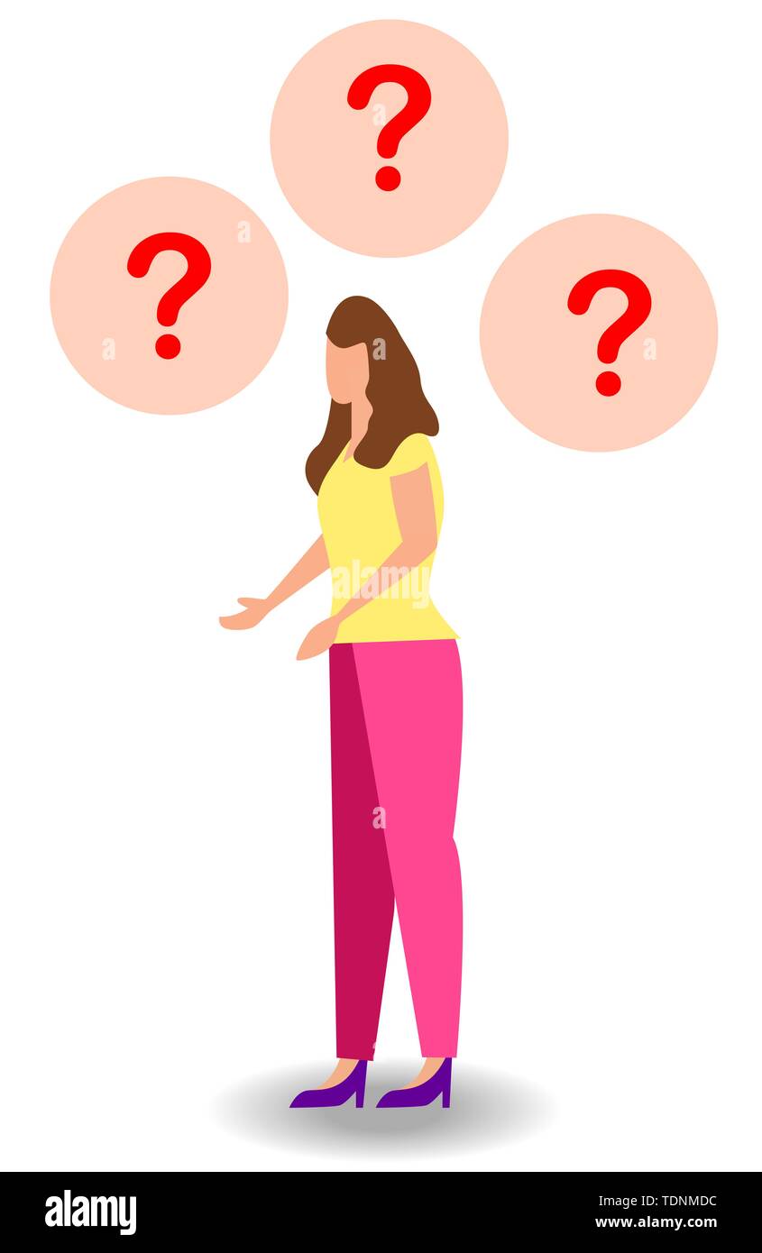 concept illustration of people frequently asked questions, waiting to be answered, around the ...