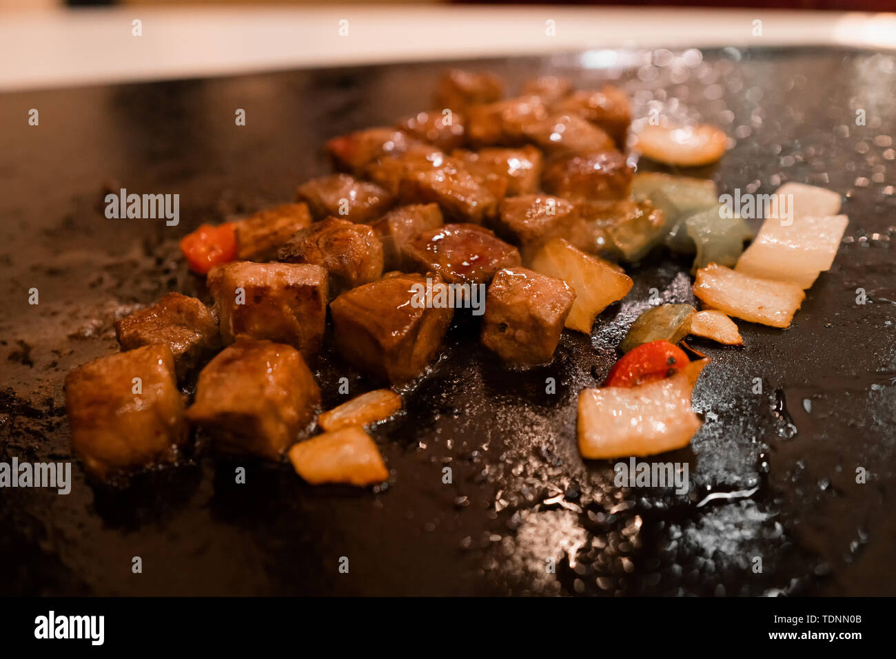 Delicious and healthy Korean barbecue still life shot, full of protein ...